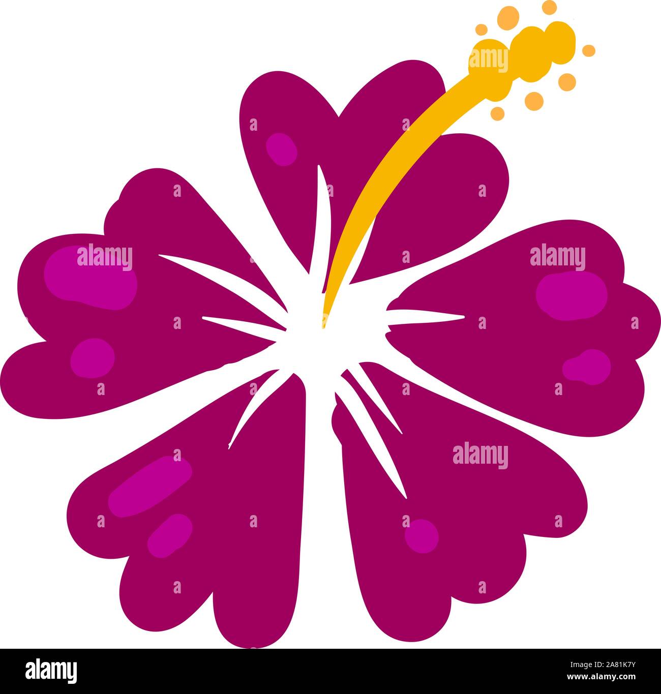 Hibiscus flat, illustration, vector on white background Stock Vector ...