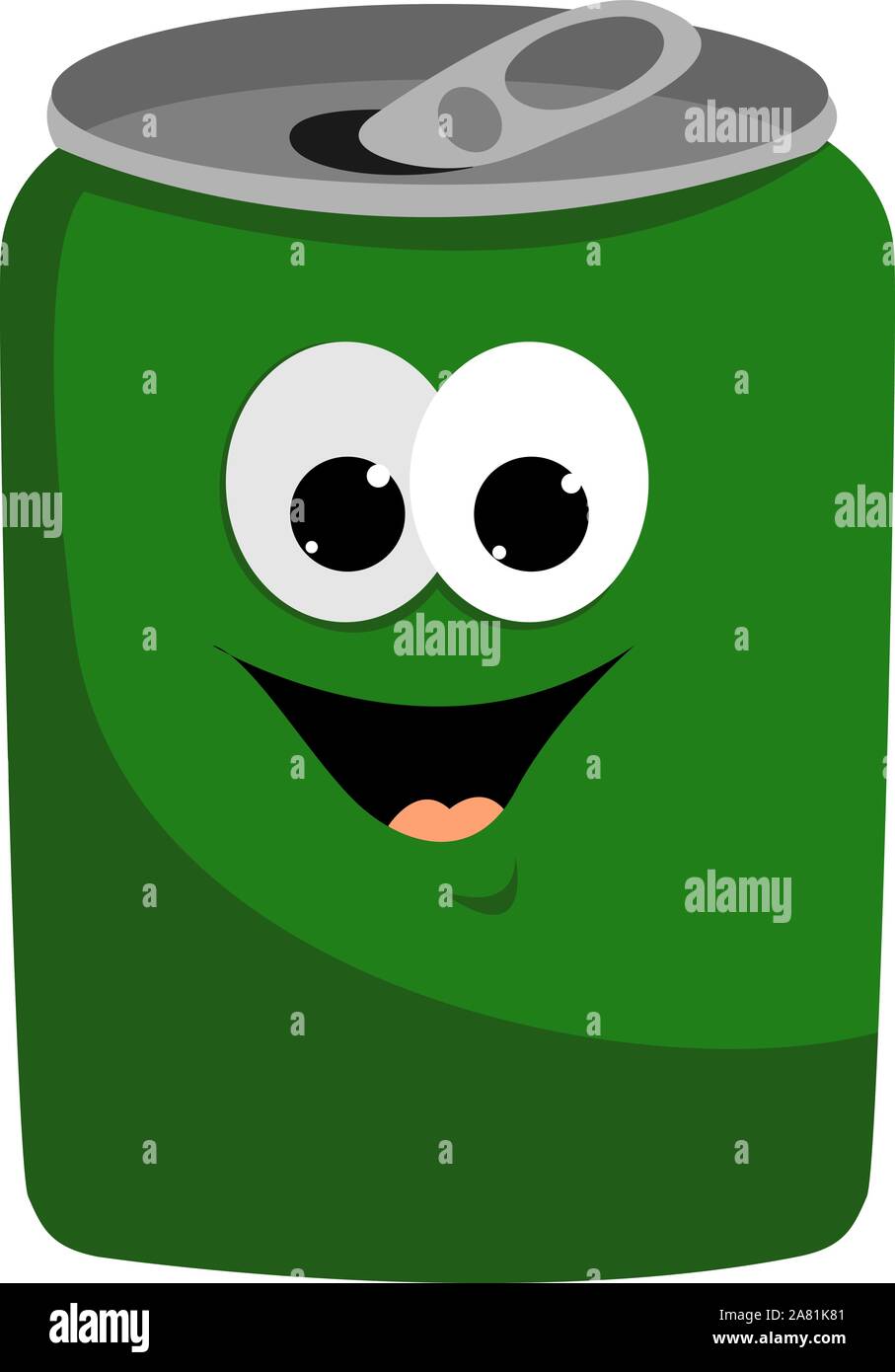 Green can, illustration, vector on white background Stock Vector Image ...