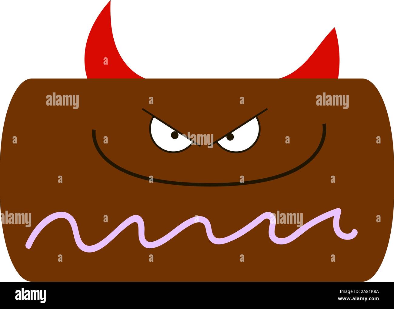 Devil cake, illustration, vector on white background Stock Vector Image ...