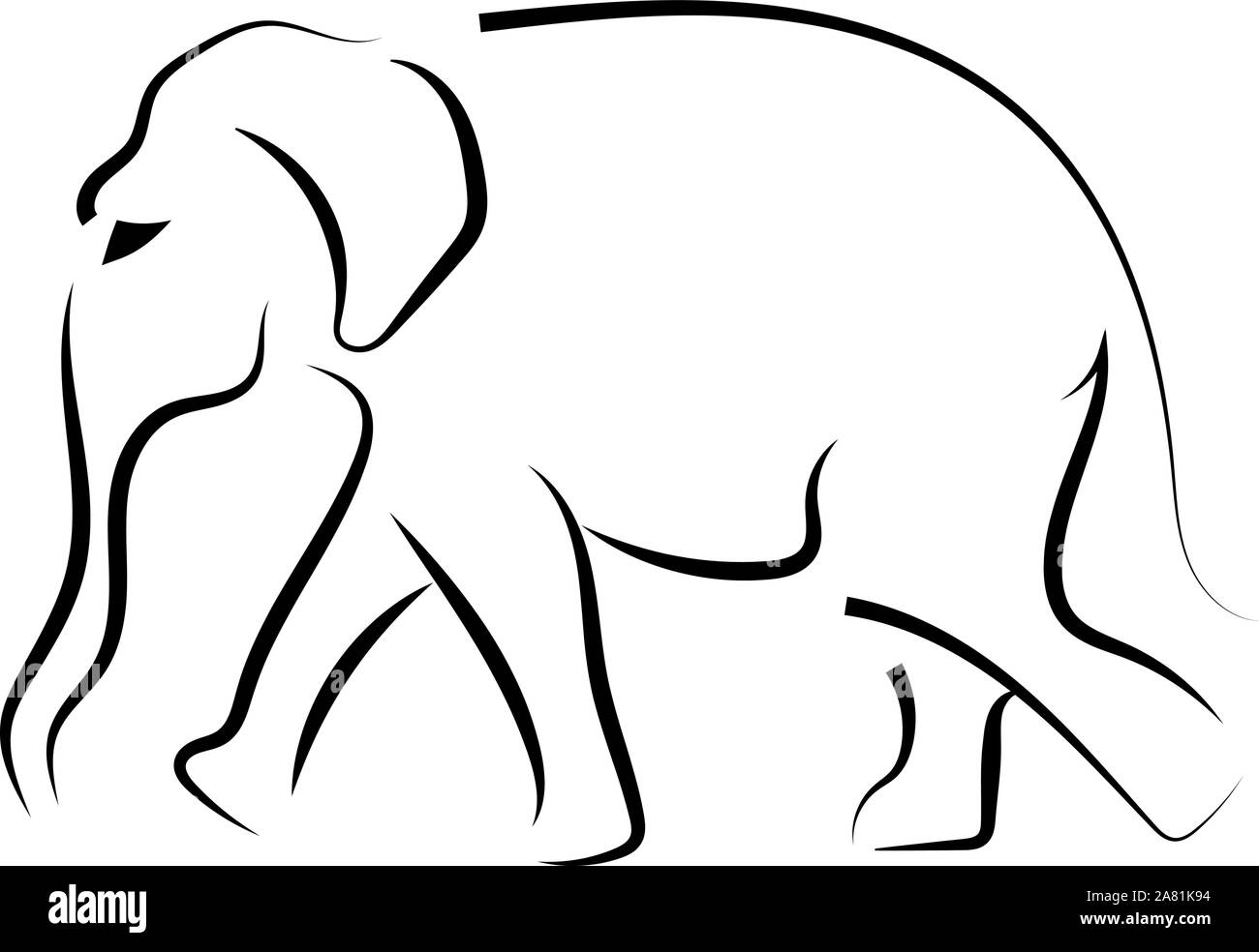 Elephant drawing, illustration, vector on white background Stock Vector ...