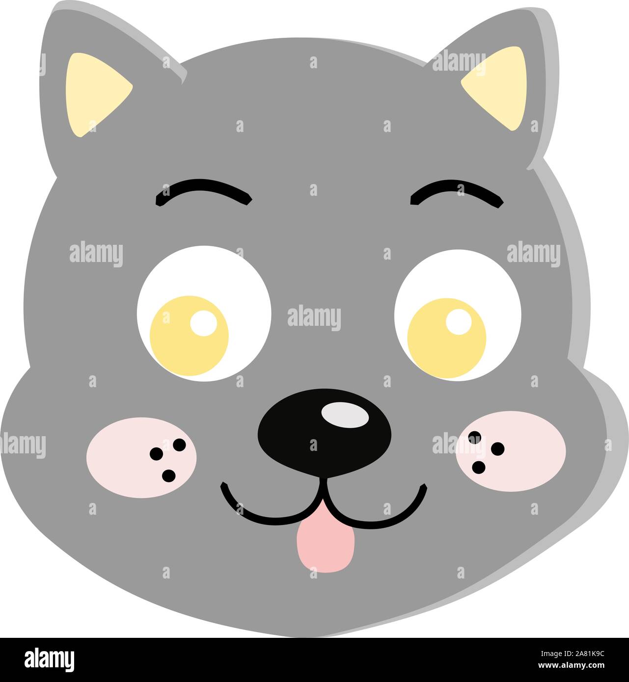 Gray dog, illustration, vector on white background Stock Vector Image ...