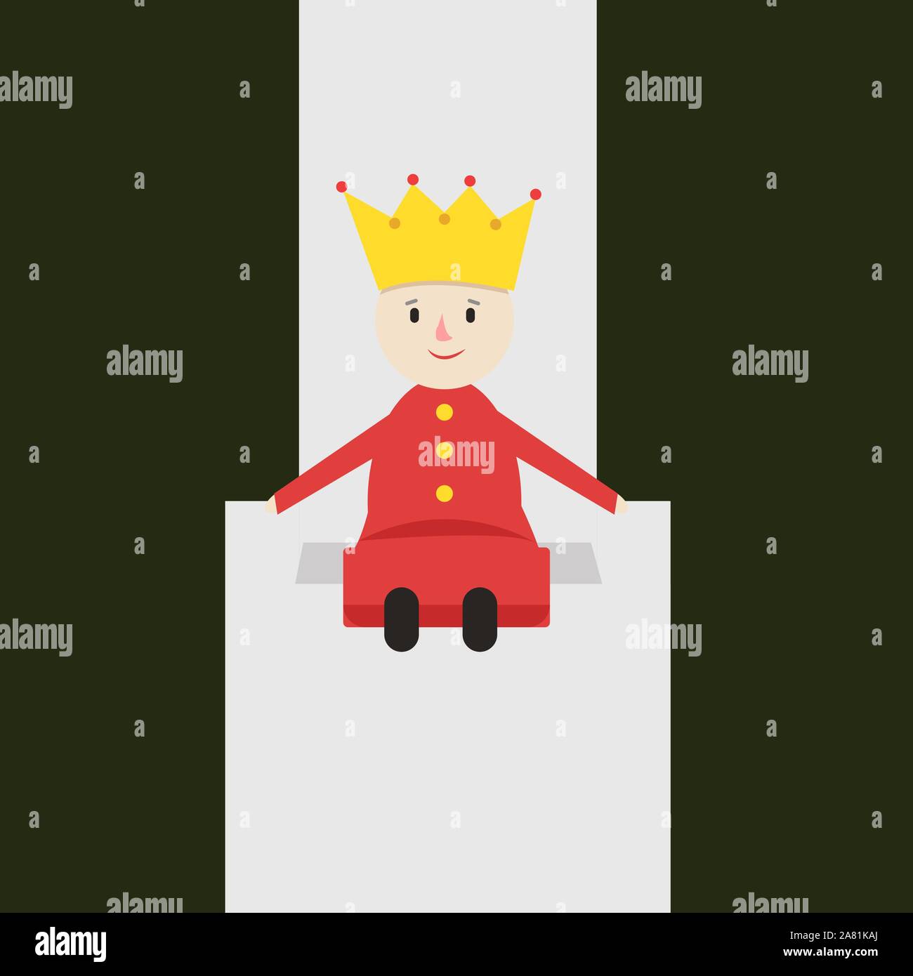 Little king, illustration, vector on white background Stock Vector ...