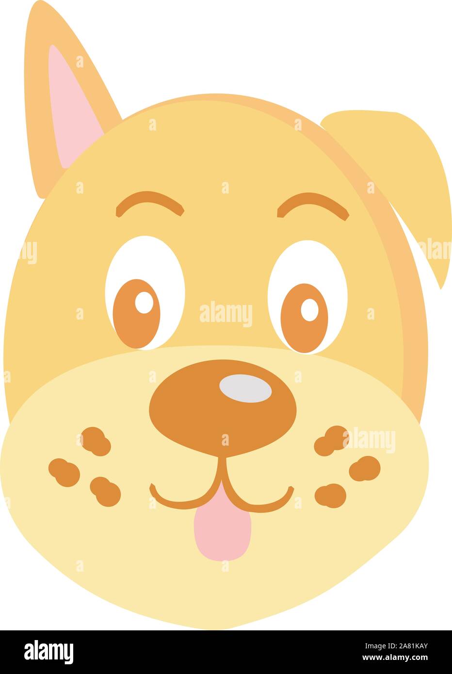 Dog smiles, illustration, vector on white background Stock Vector Image ...