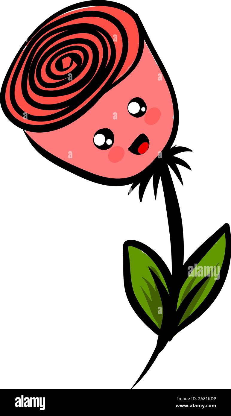 Cute rose, illustration, vector on white background Stock Vector Image ...
