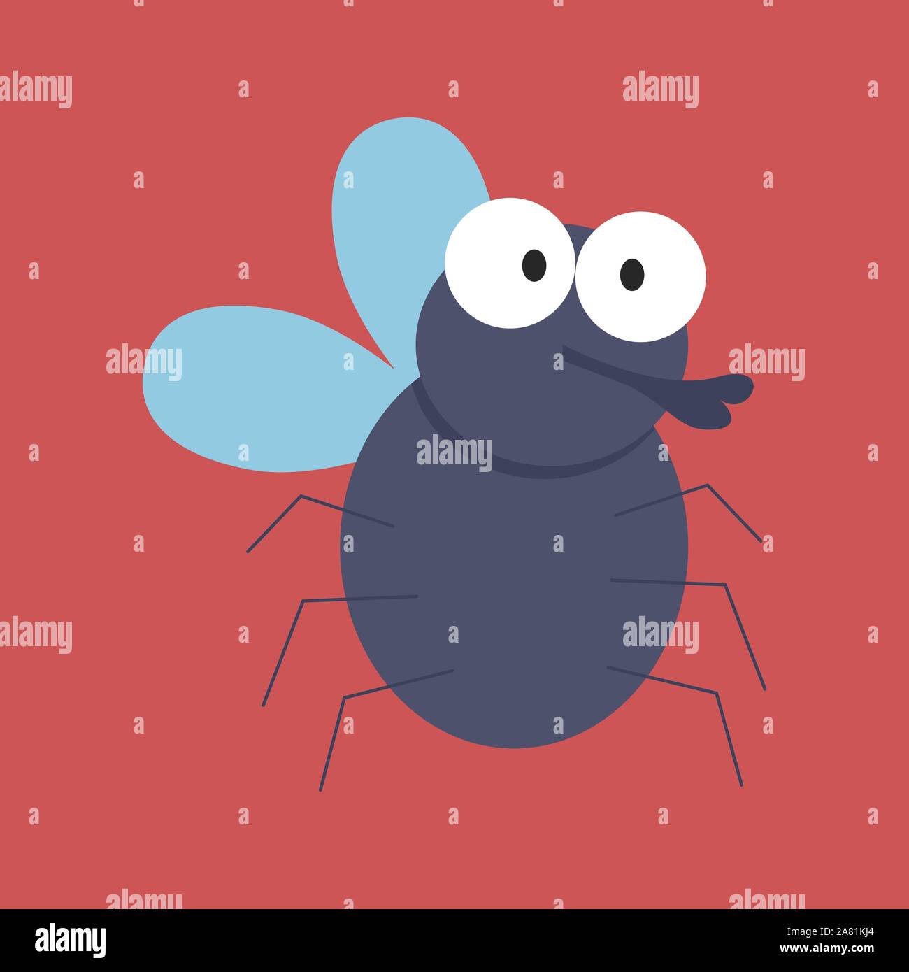 Little fly, illustration, vector on white background Stock Vector Image ...