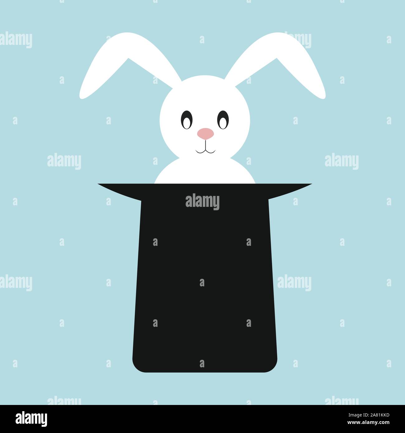 Bunny in hat, illustration, vector on white background Stock Vector ...