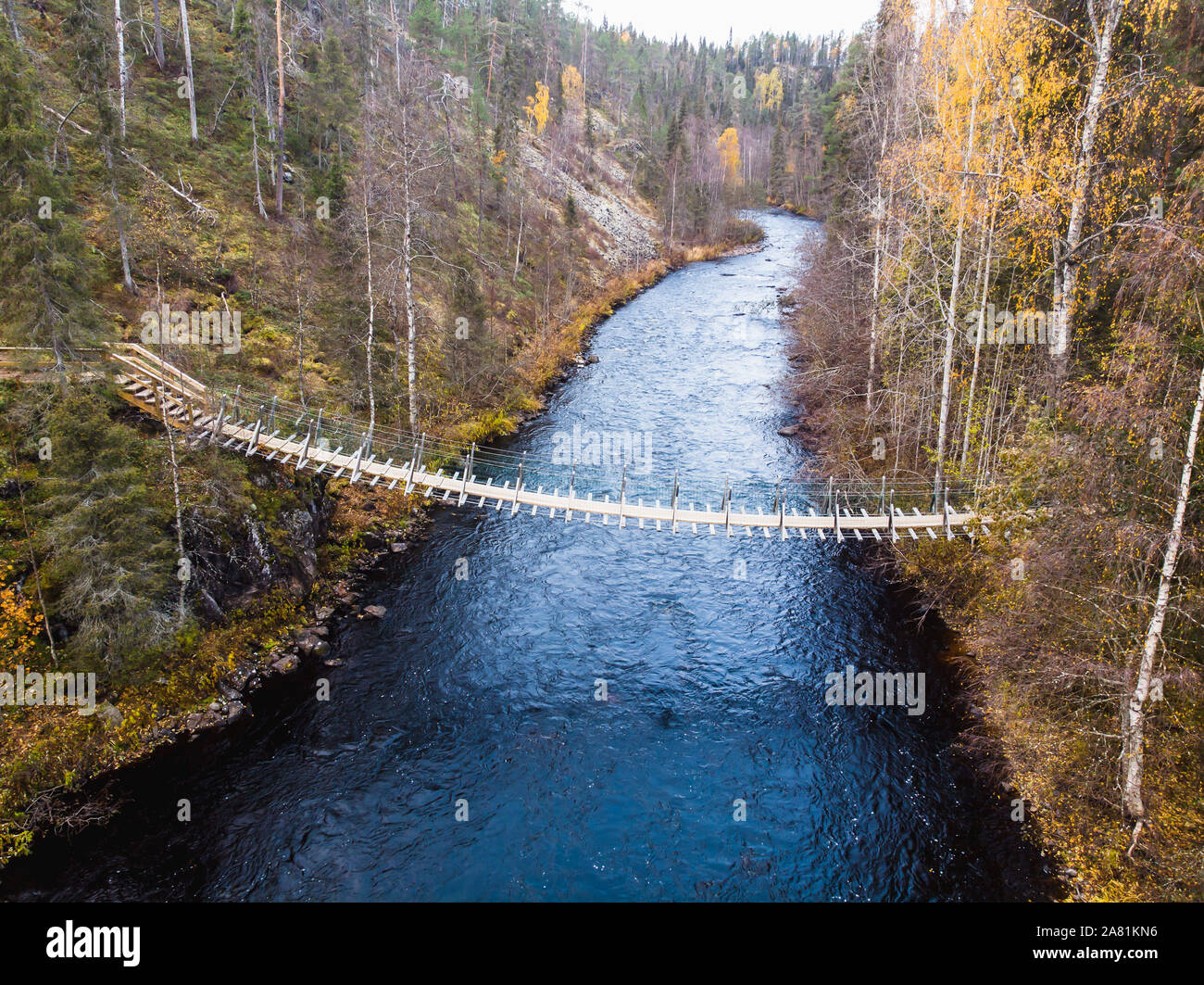 Autumn view of Oulanka National Park landscape, during hiking, a ...