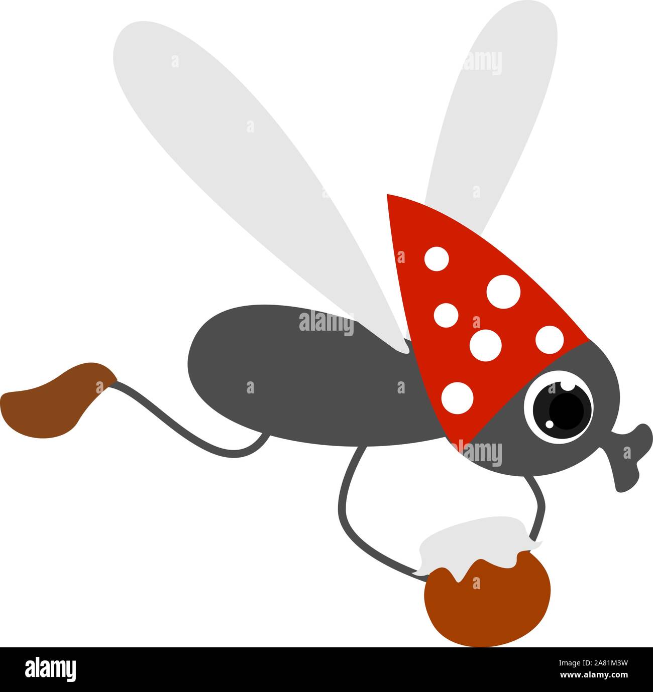 Flying insect, illustration, vector on white background Stock Vector ...