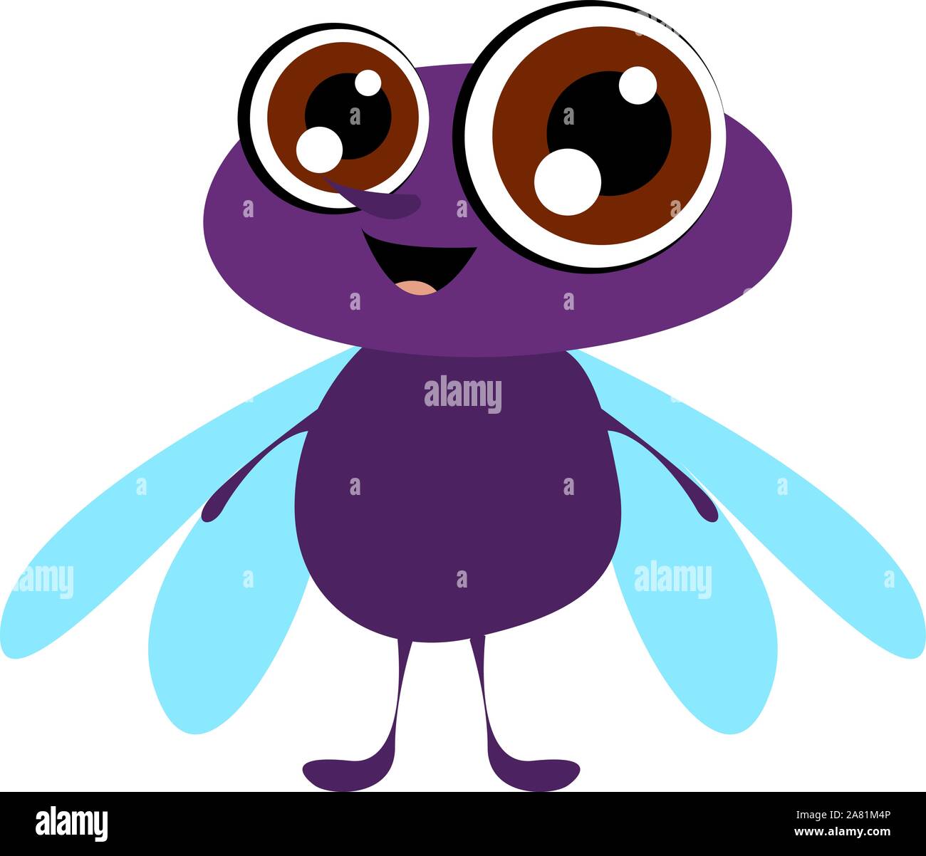 Flying insect, illustration, vector on white background Stock Vector ...