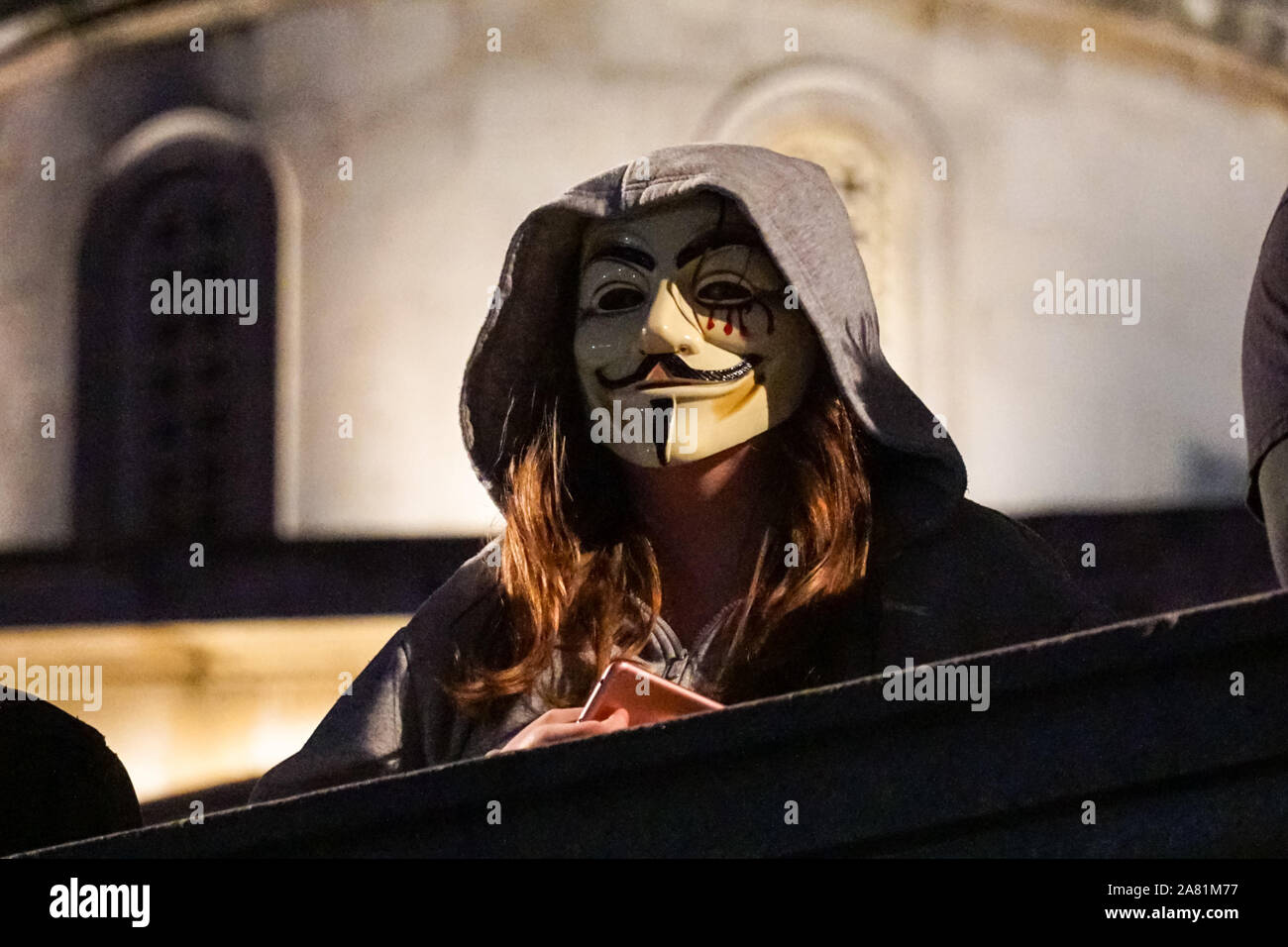 People wearing Guy Fawkes masks at the Annual "Million Mask March" in ...