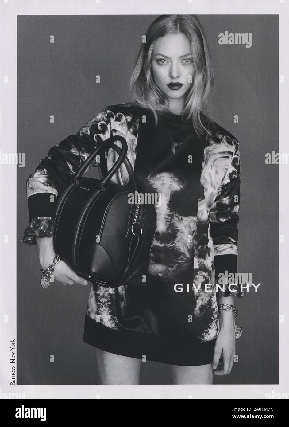 poster advertising Givenchy fashion house with Amanda Seyfried in paper ...