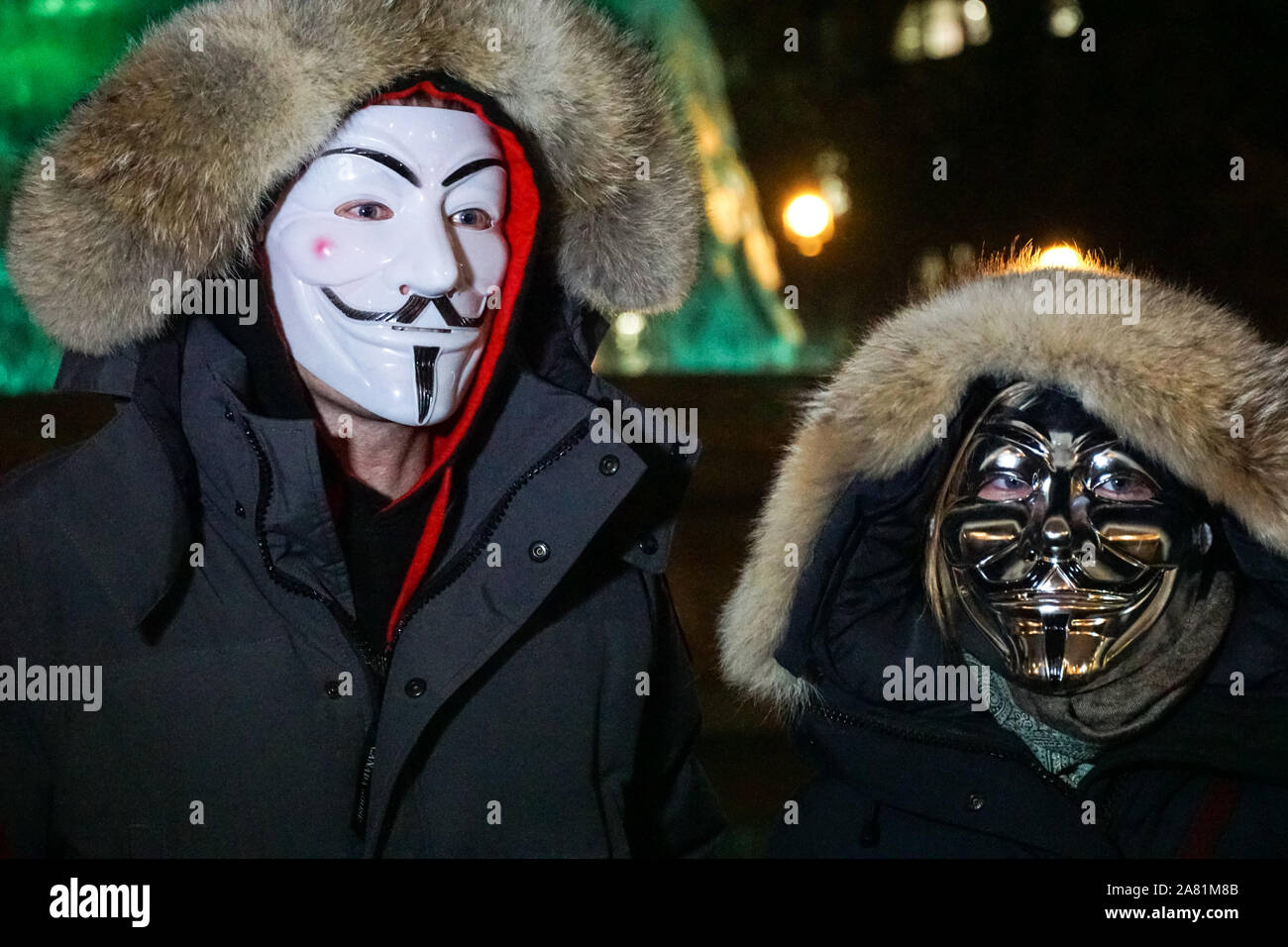 People wearing Guy Fawkes masks at the Annual "Million Mask March" in ...