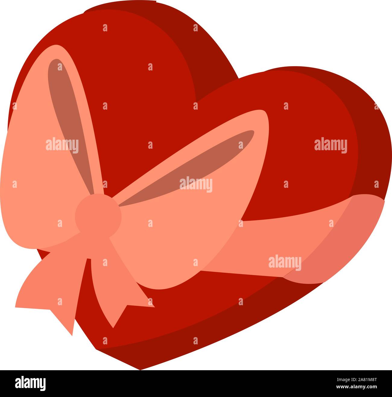 Heart box, illustration, vector on white background Stock Vector Image ...