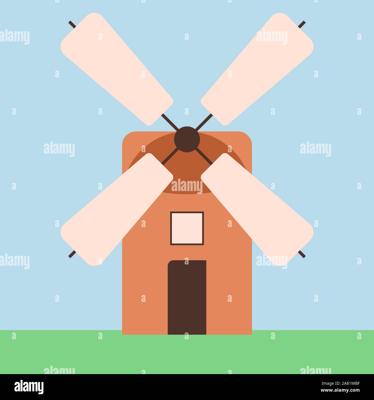 Old tower windmill Stock Vector Images - Alamy