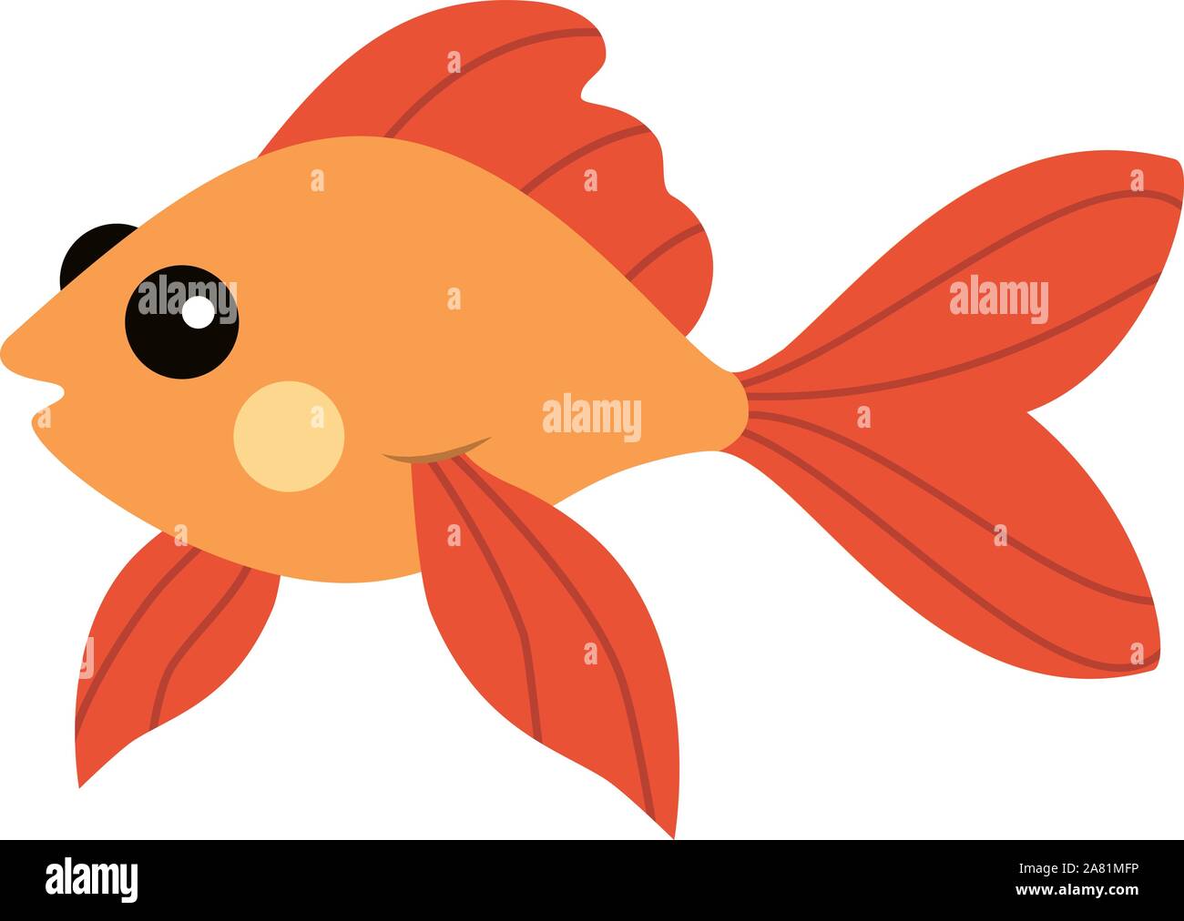 Golden fish, illustration, vector on white background Stock Vector ...