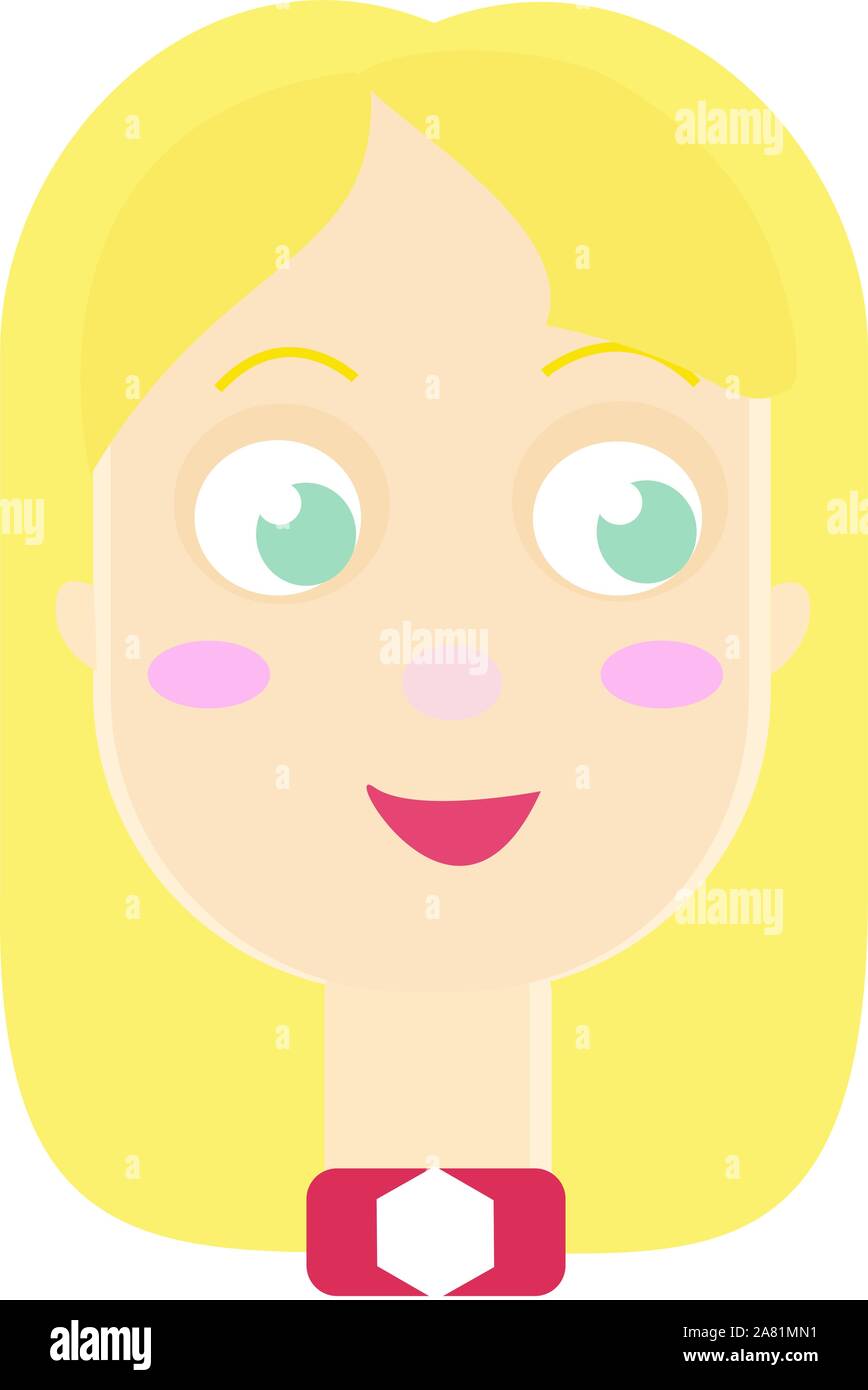 Lady with blonde hair, illustration, vector on white background Stock ...