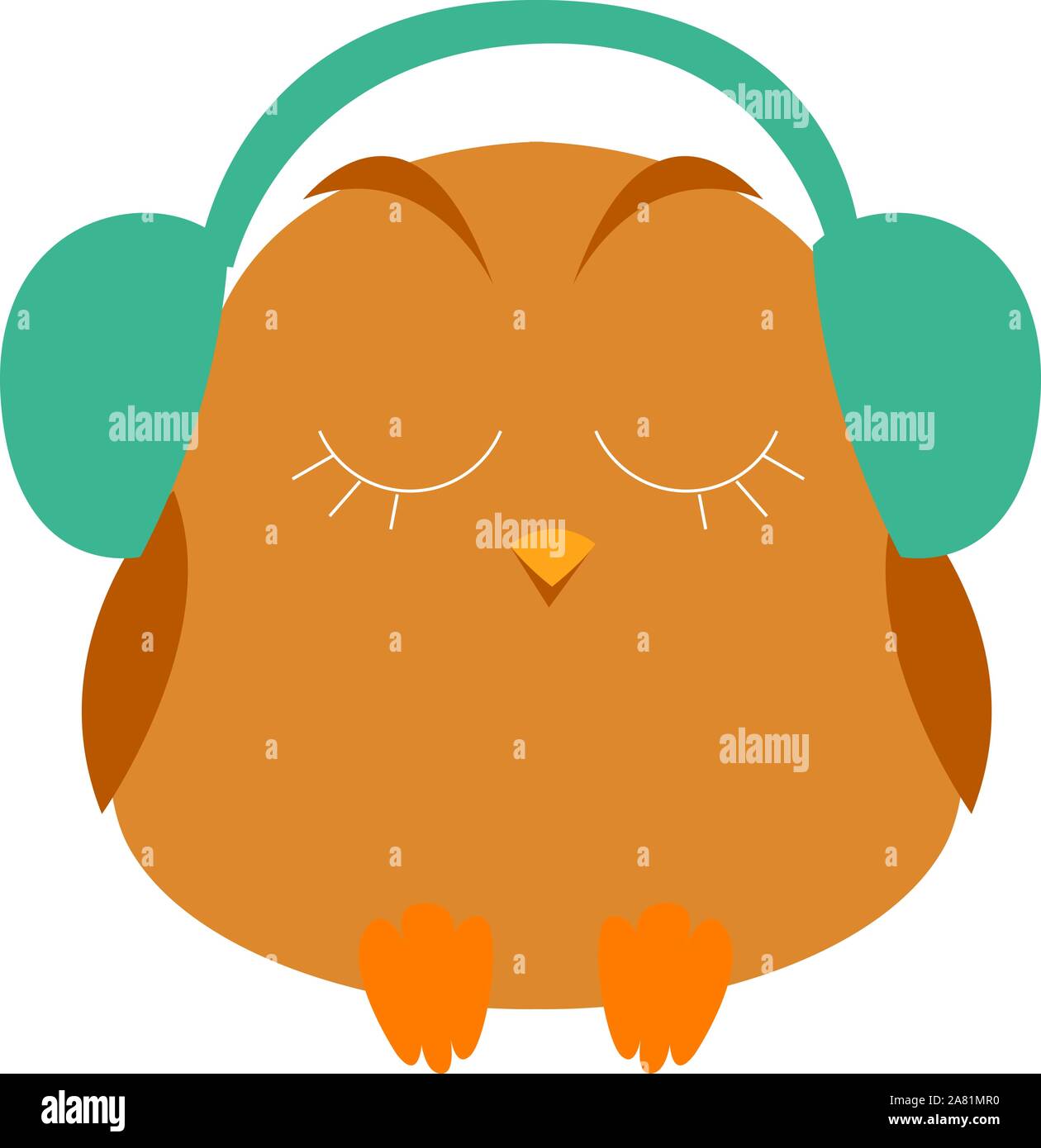 Owl with headphones, illustration, vector on white background Stock ...