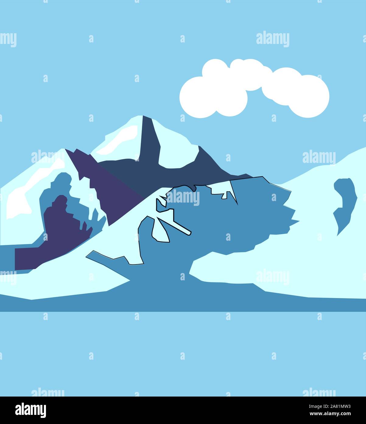 Mountain fog watercolor Stock Vector Images - Alamy