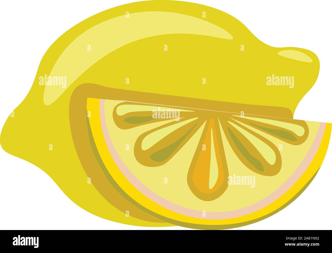 Lemon, illustration, vector on white background Stock Vector Image ...