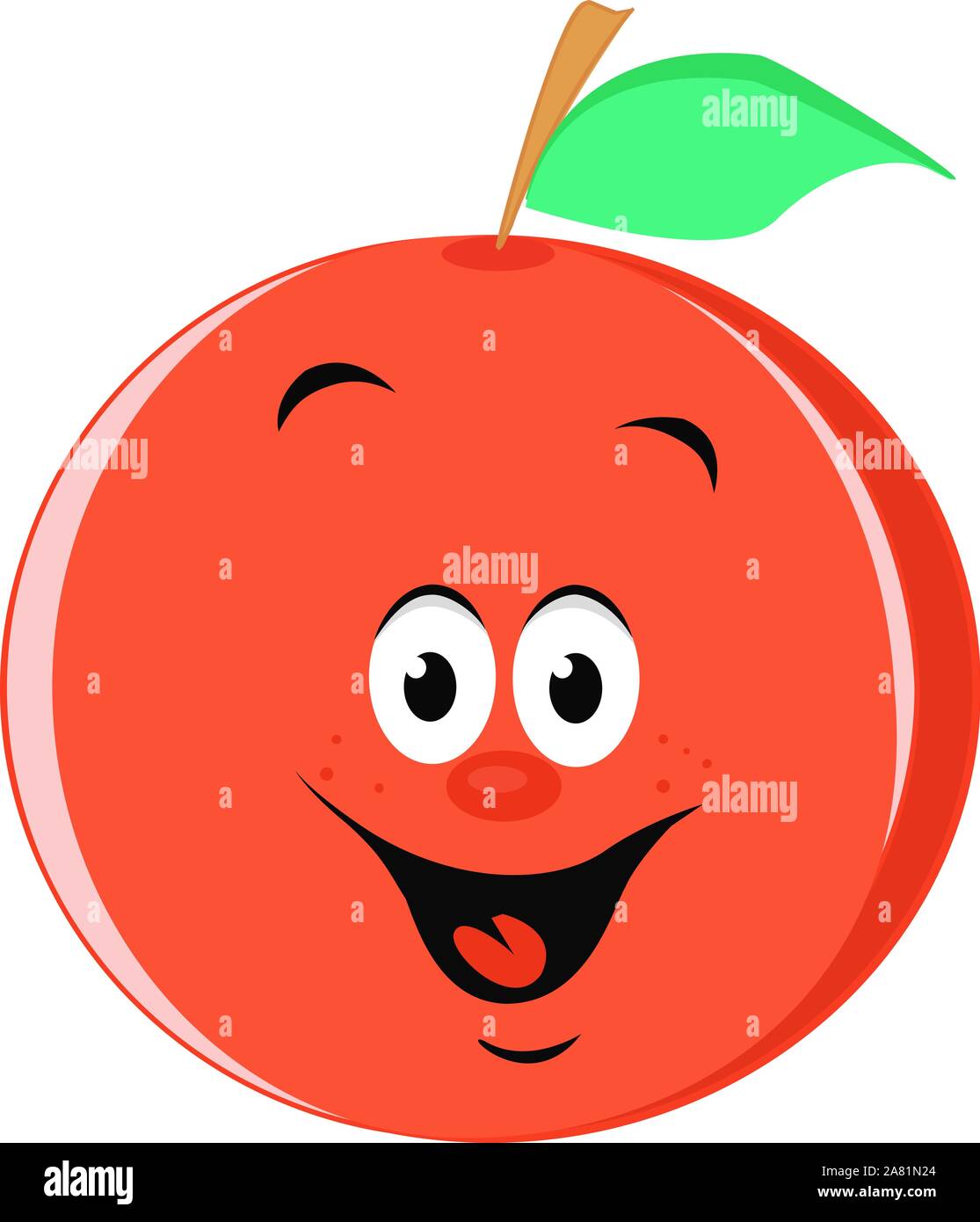 Happy orange, illustration, vector on white background Stock Vector ...