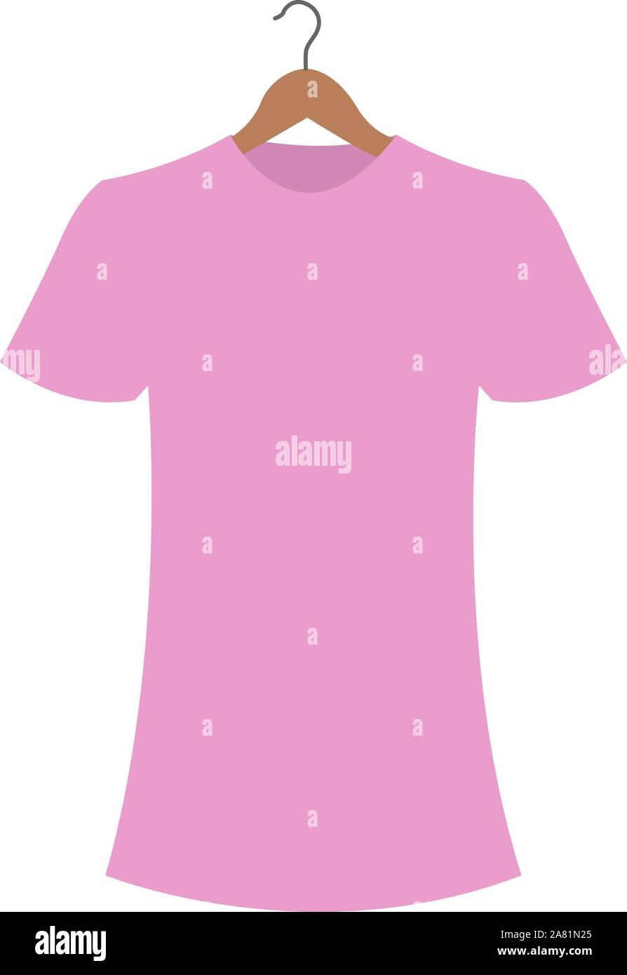 Pink shirt, illustration, vector on white background Stock Vector Image ...