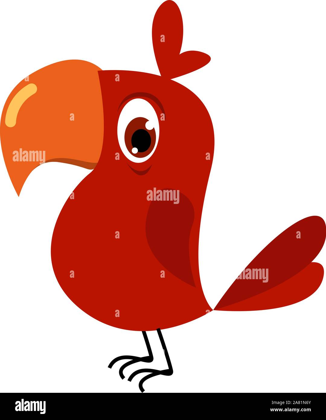 Cartoon red parrot bird character Cut Out Stock Images & Pictures - Alamy