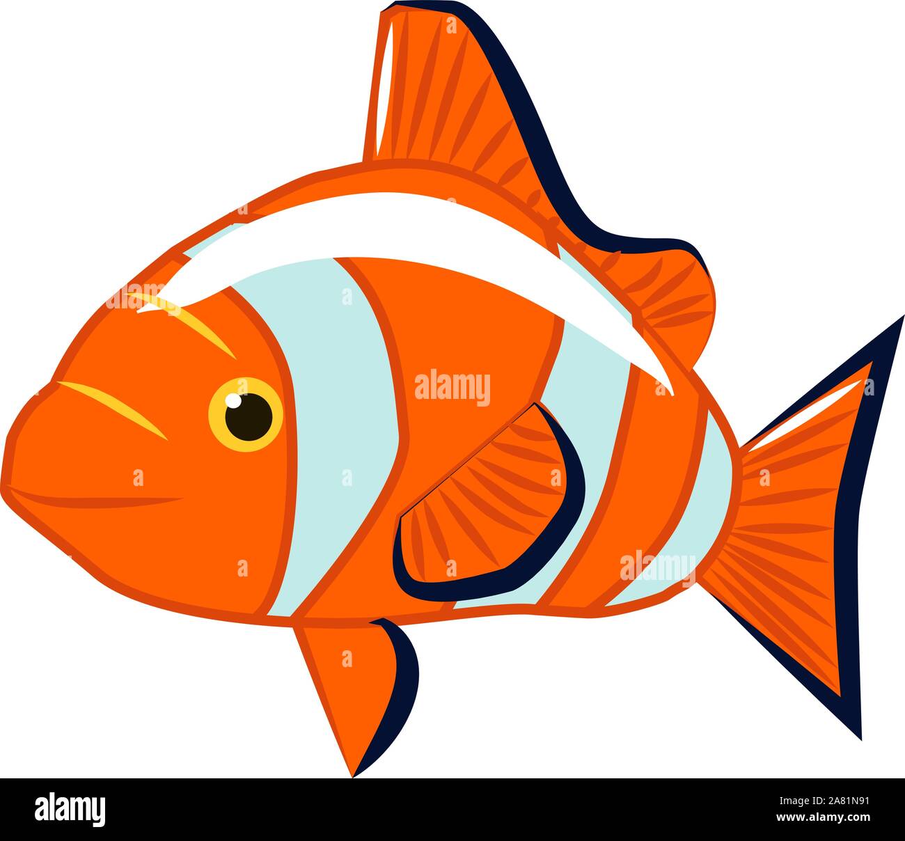 Orange fish, illustration, vector on white background Stock Vector ...