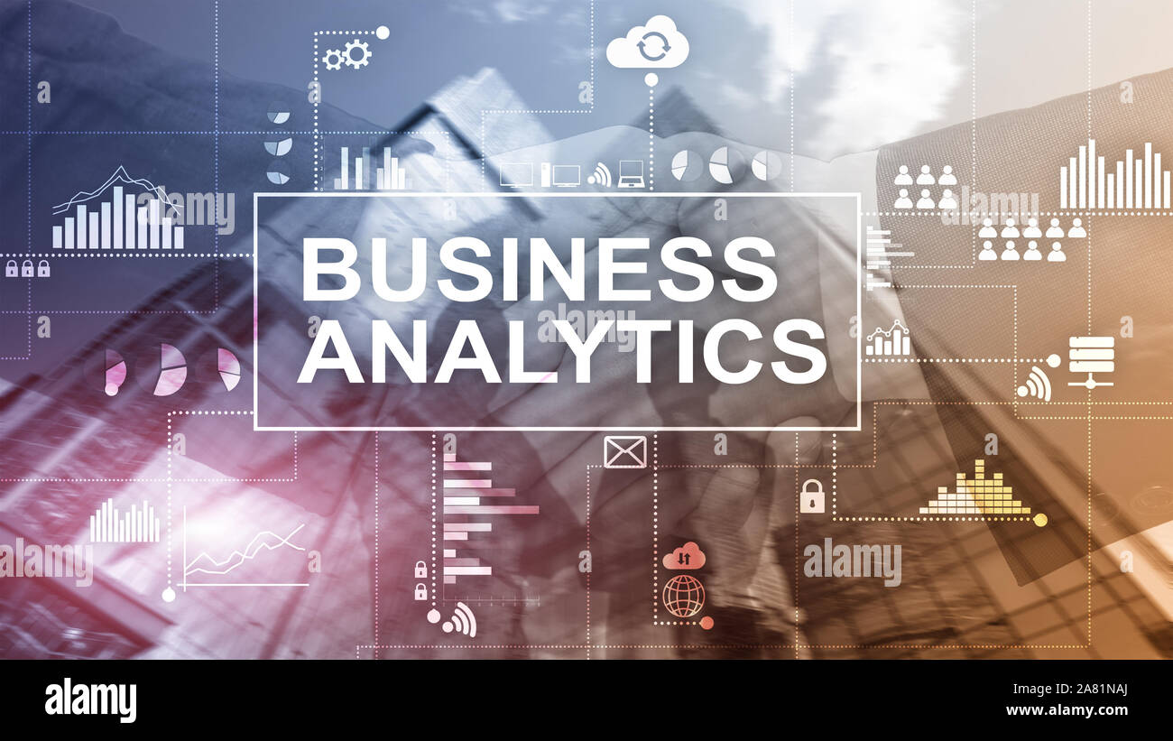 Business analytics concept on double exposure background Stock Photo ...