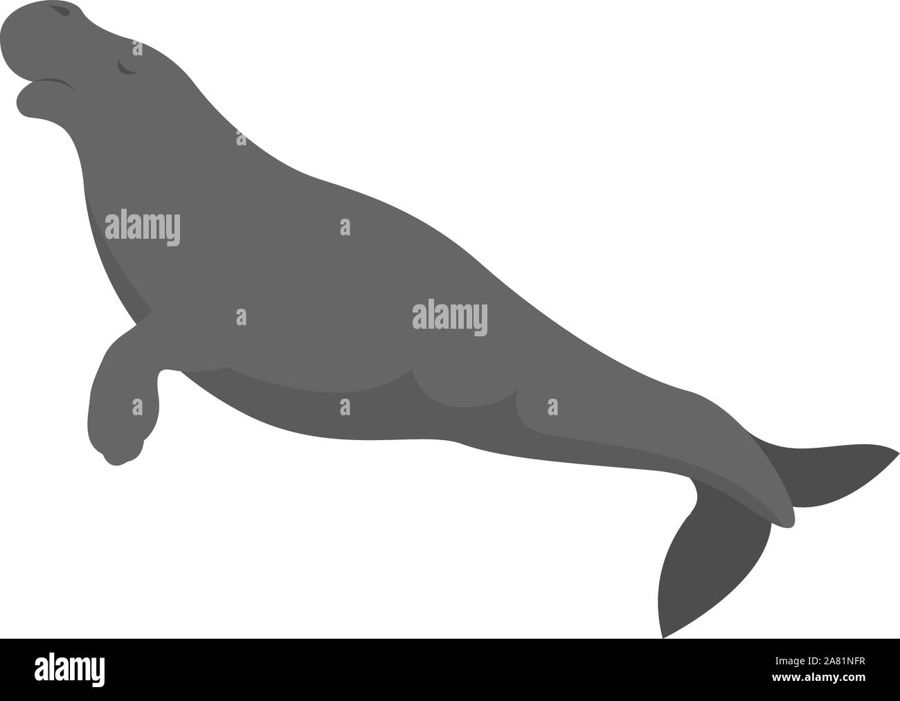 Sea cow, illustration, vector on white background Stock Vector Image ...