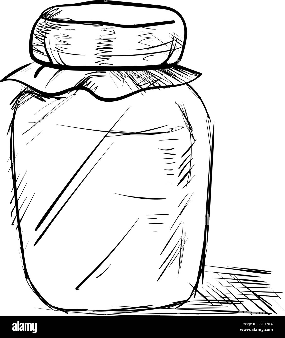 Jar sketch, illustration, vector on white background Stock Vector Image ...