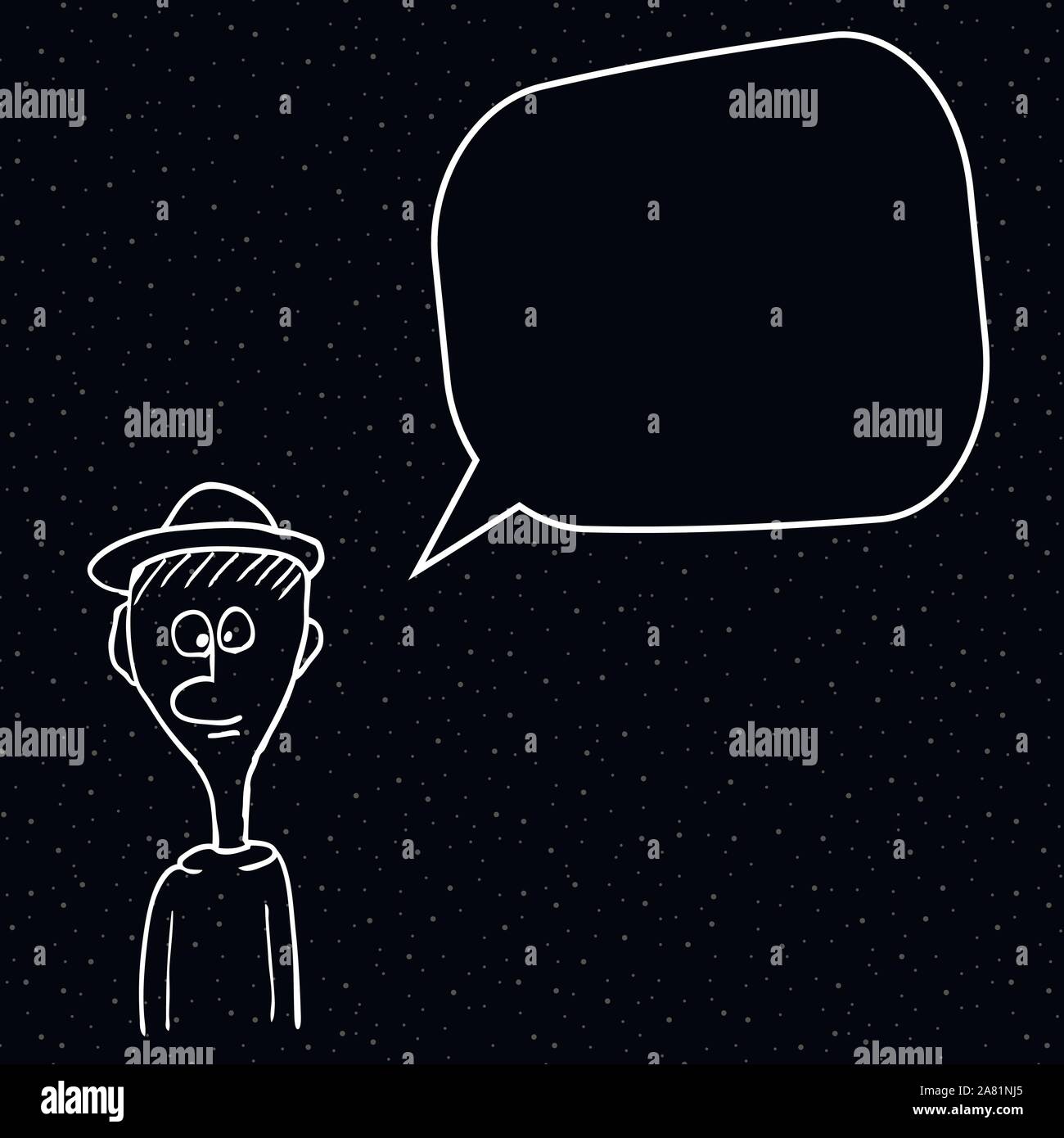 Cartoon man talking. Man with bulb. Vector illustration Stock Vector ...