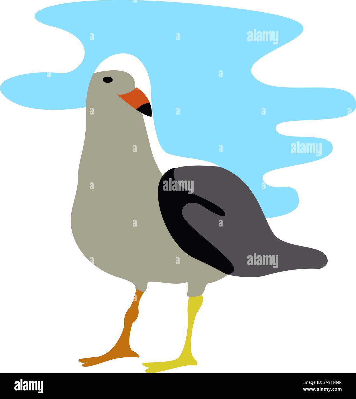 Seagull, illustration, vector on white background Stock Vector Image ...