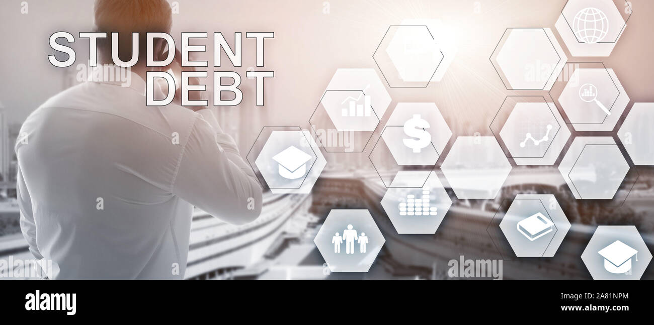 Student debt. Concept education and slavery. Bank Wallpaper Stock Photo ...