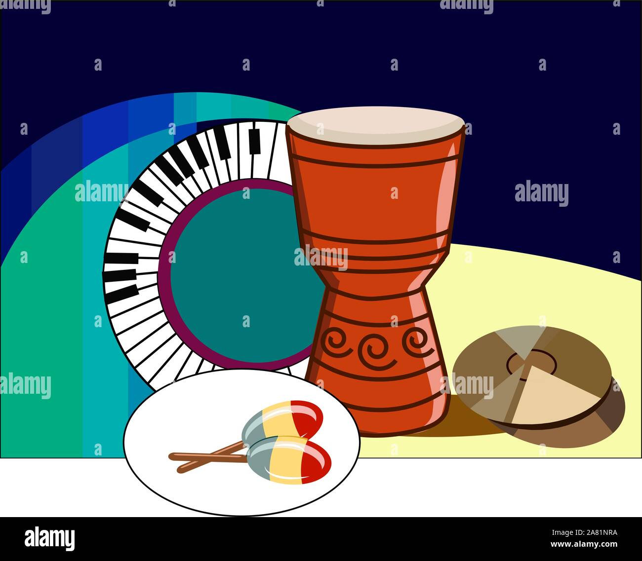 Music instruments, illustration, vector on white background Stock ...