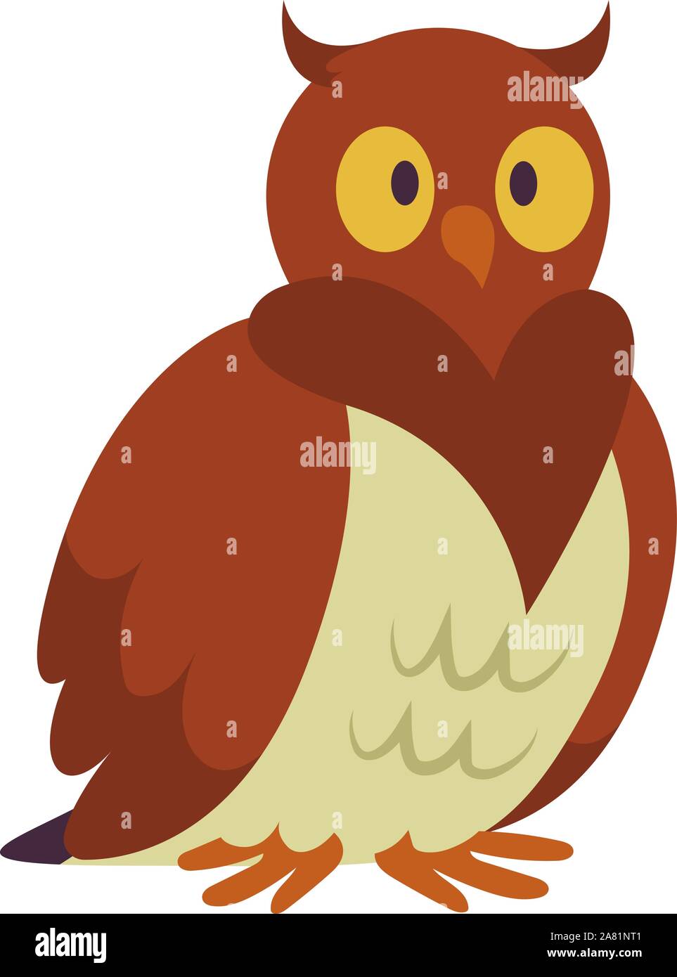 Red owl, illustration, vector on white background Stock Vector Image ...