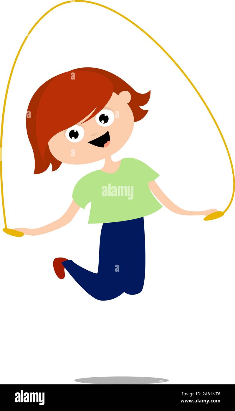 Skipping rope, illustration, vector on white background Stock Vector ...
