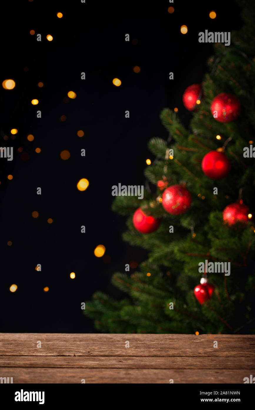 Christmas background with defocused tree Stock Photo - Alamy