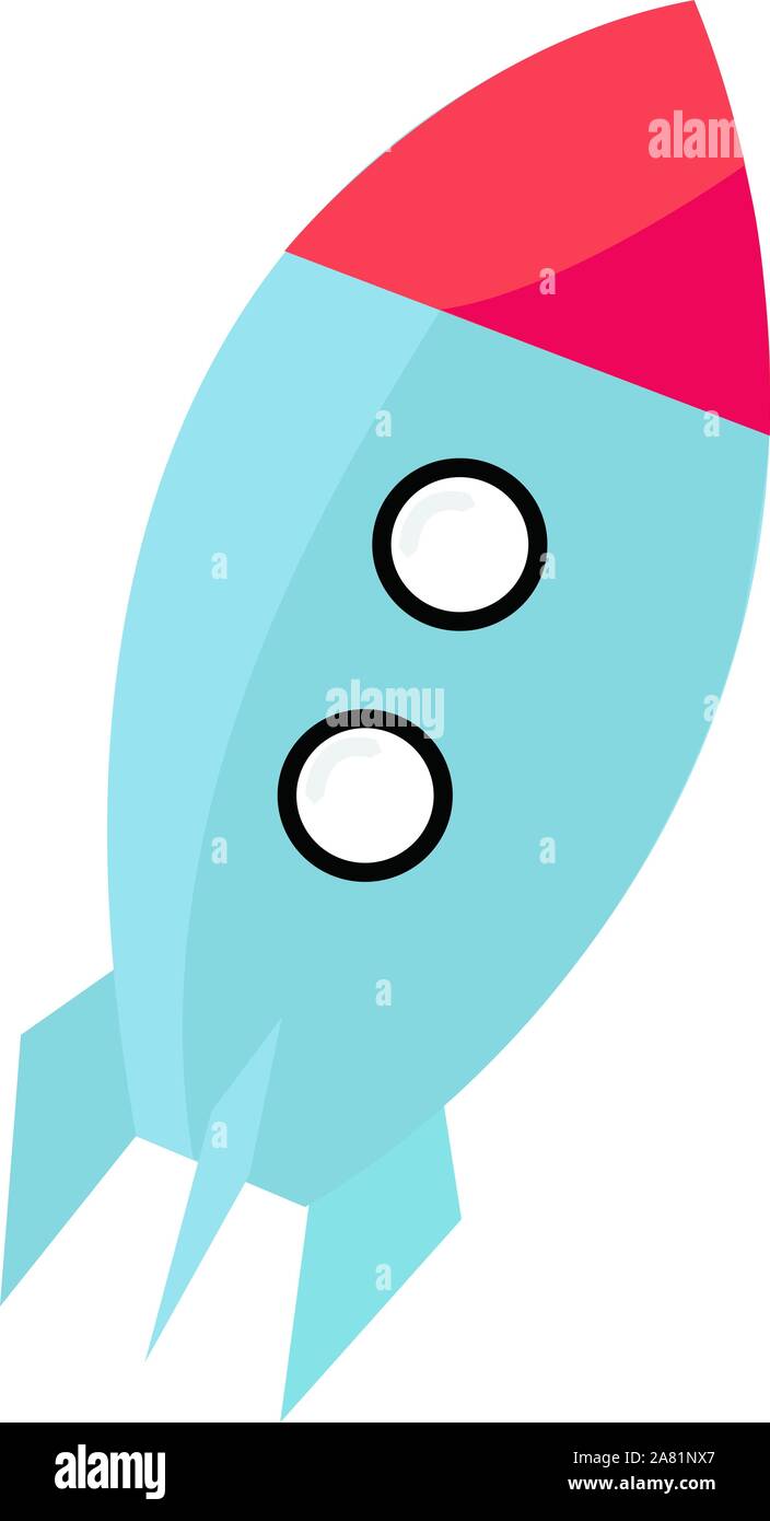 Rocket flying, illustration, vector on white background Stock Vector ...