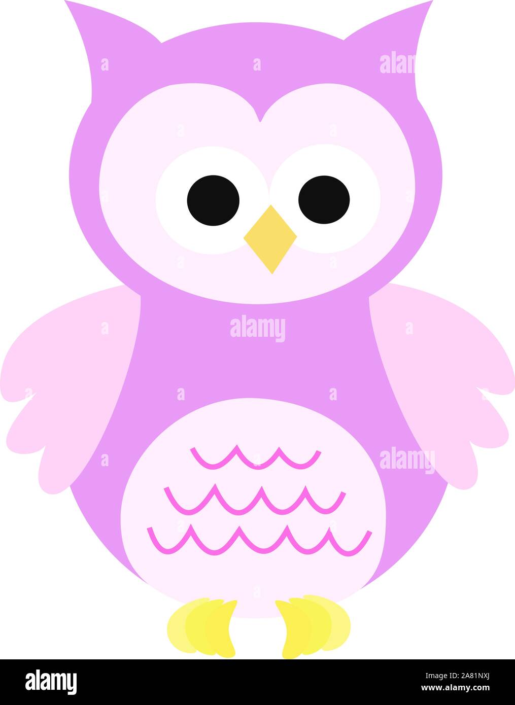 Pink owl, illustration, vector on white background Stock Vector Image ...
