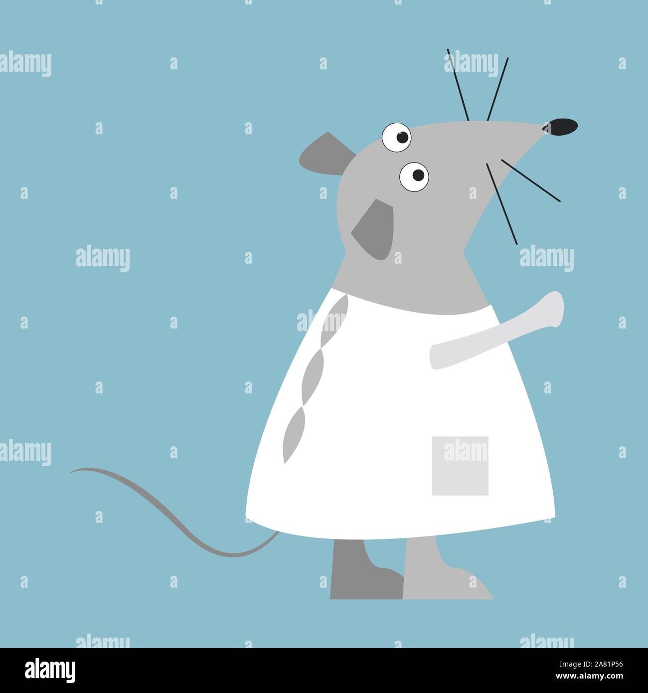 Rat in white, illustration, vector on white background Stock Vector ...