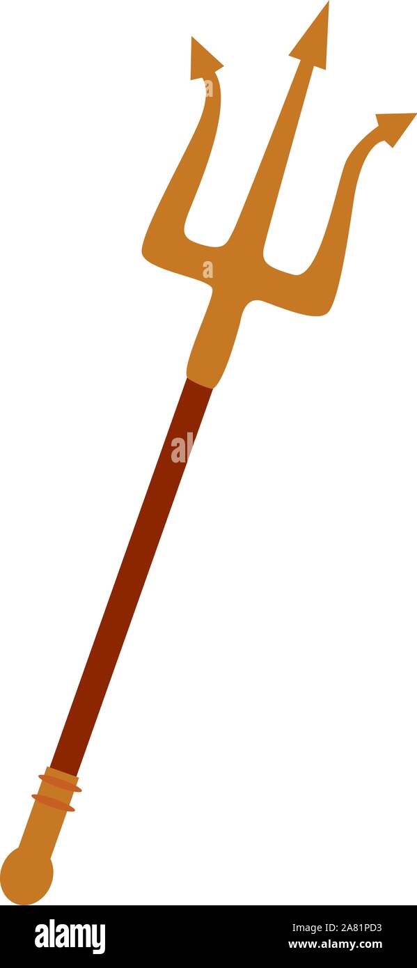 Trident, illustration, vector on white background Stock Vector Image ...