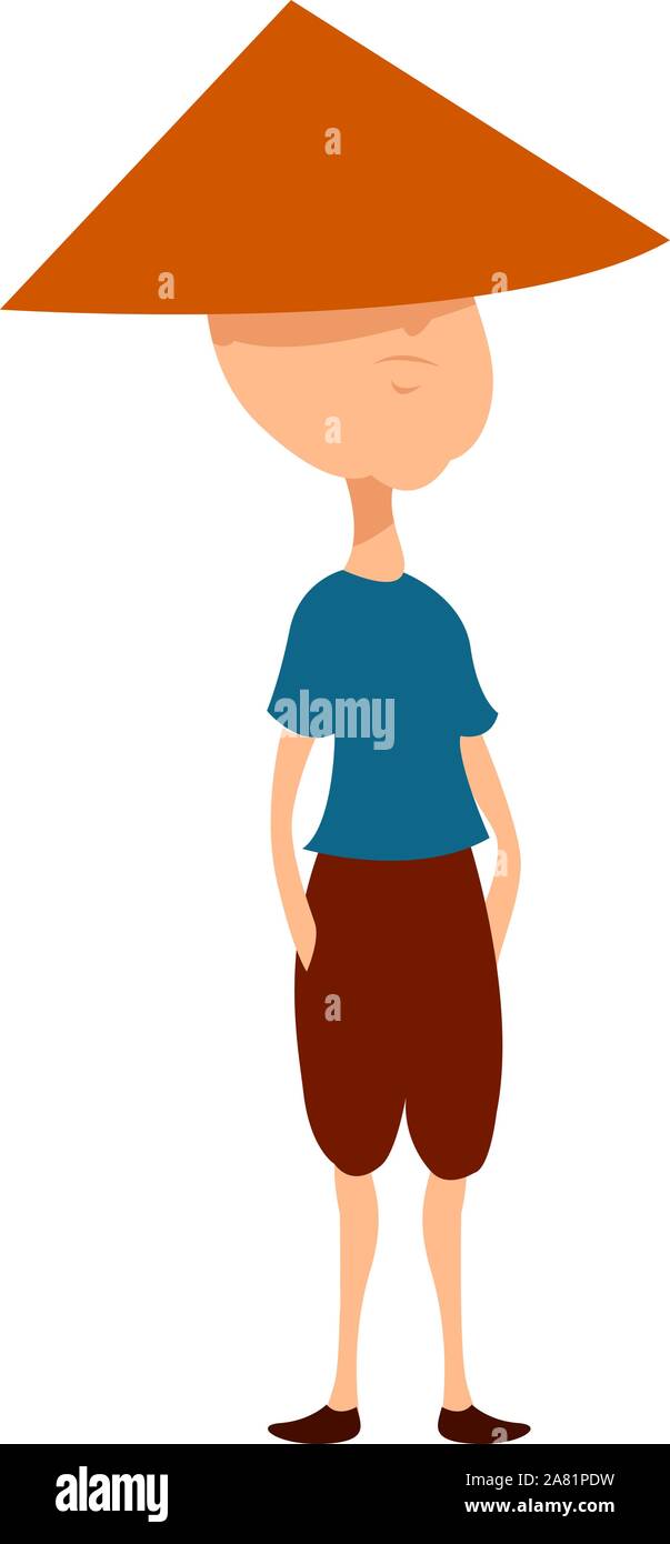 Vietnamese hat, illustration, vector on white background Stock Vector ...