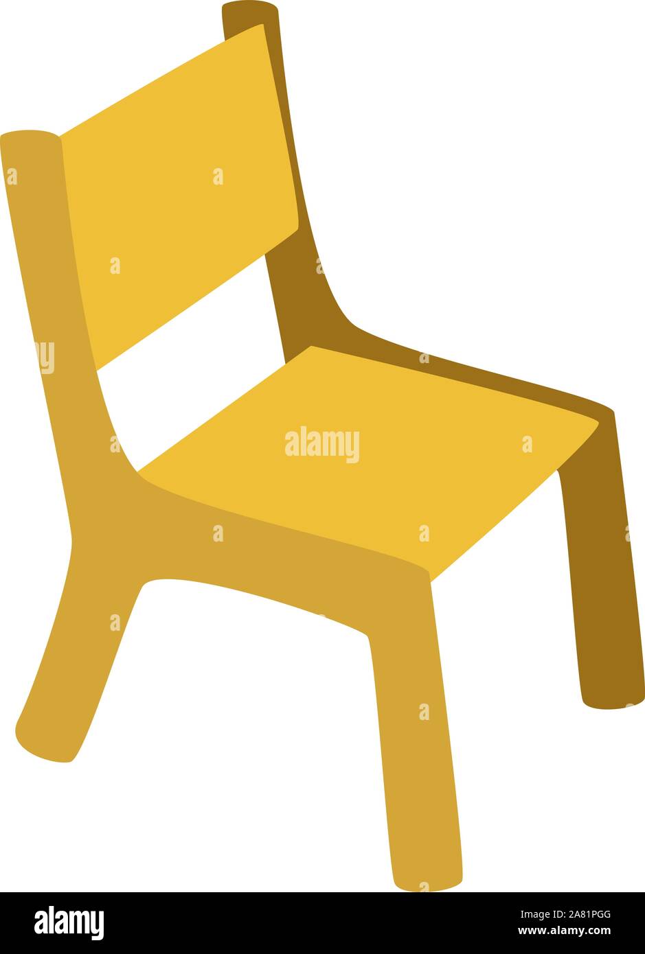 Yellow chair, illustration, vector on white background Stock Vector ...