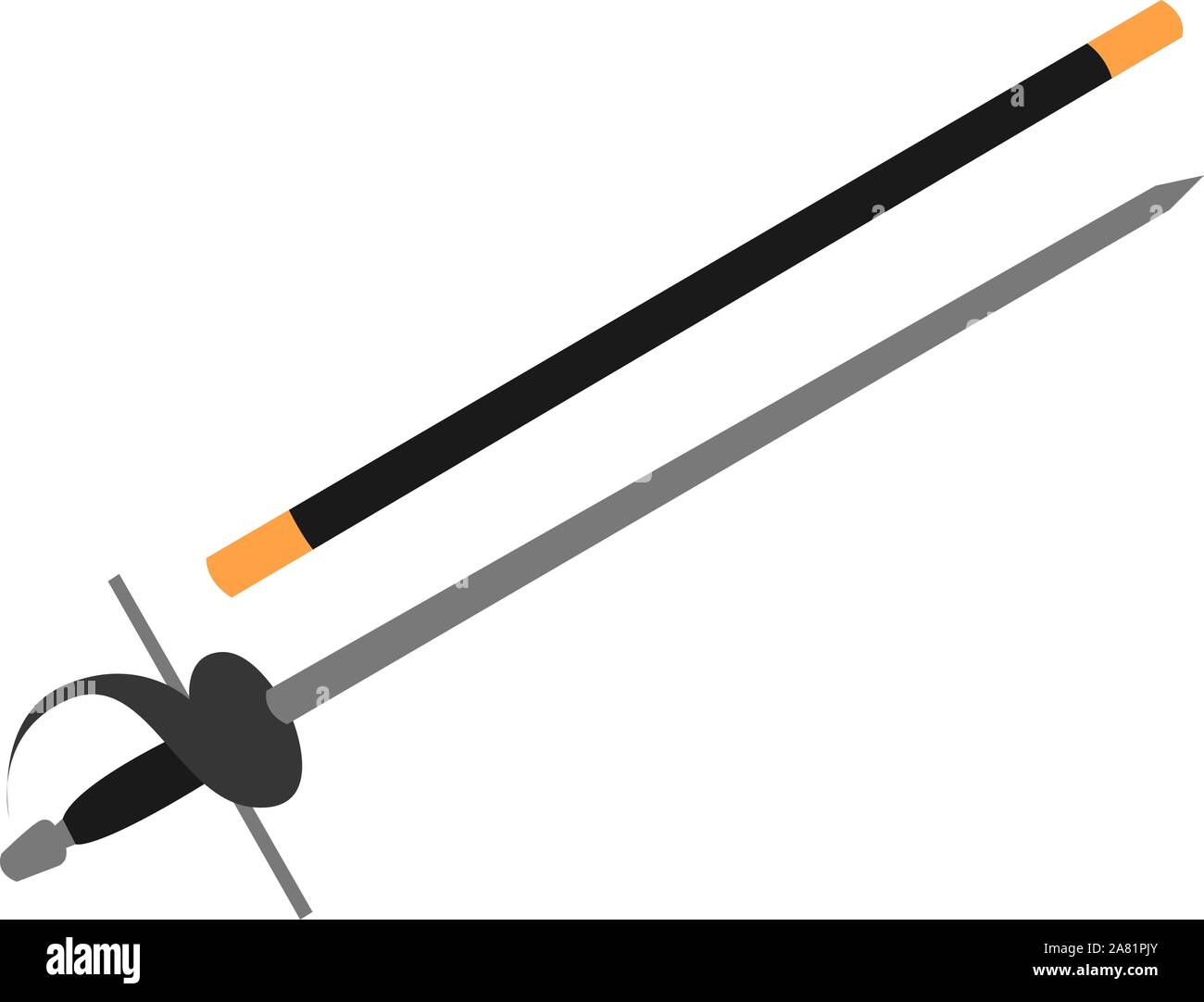 Sword, illustration, vector on white background Stock Vector Image ...
