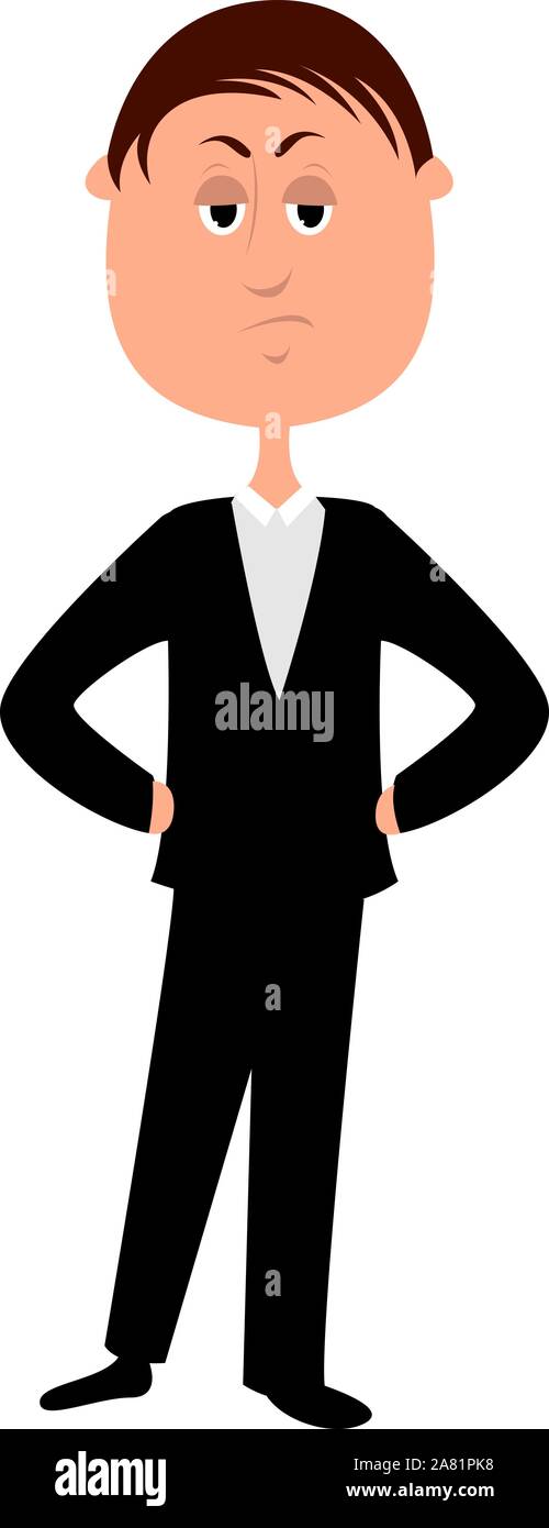 Angry man, illustration, vector on white background Stock Vector Image ...