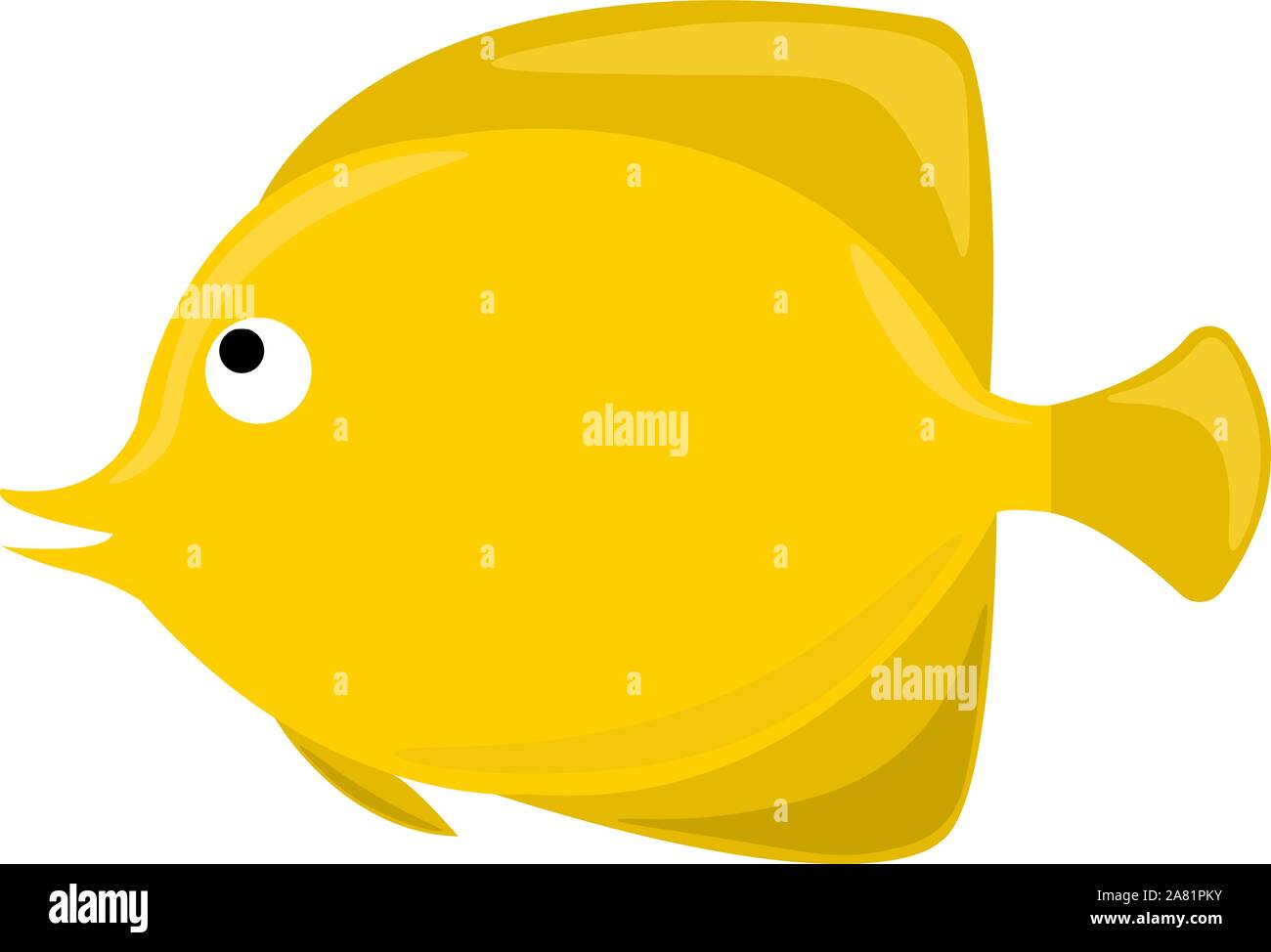 Yellow fish, illustration, vector on white background Stock Vector ...
