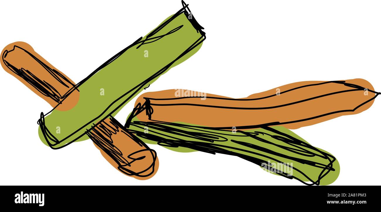 Veggie sticks, illustration, vector on white background Stock Vector ...