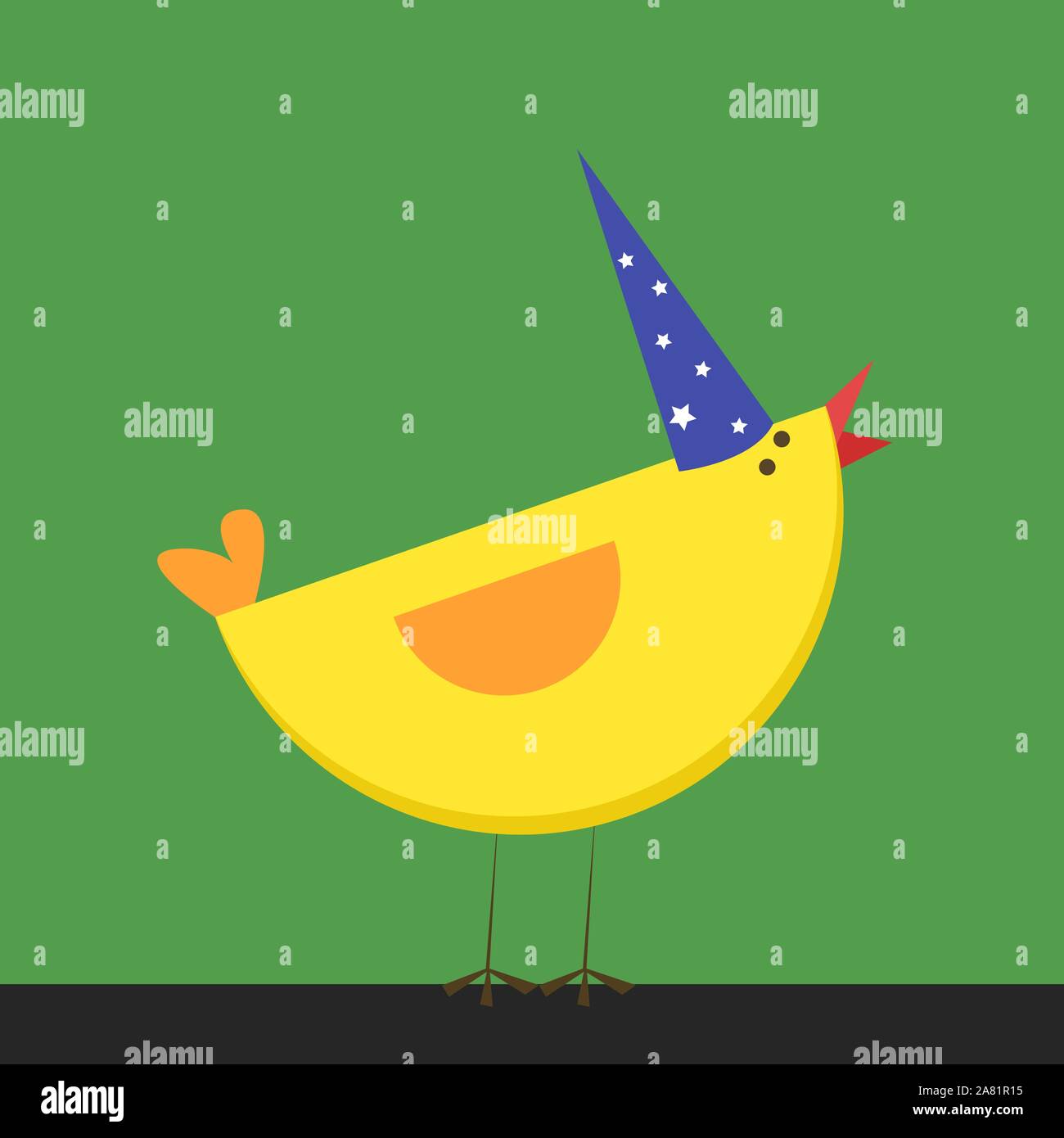 Birthday chicken, illustration, vector on white background Stock Vector ...