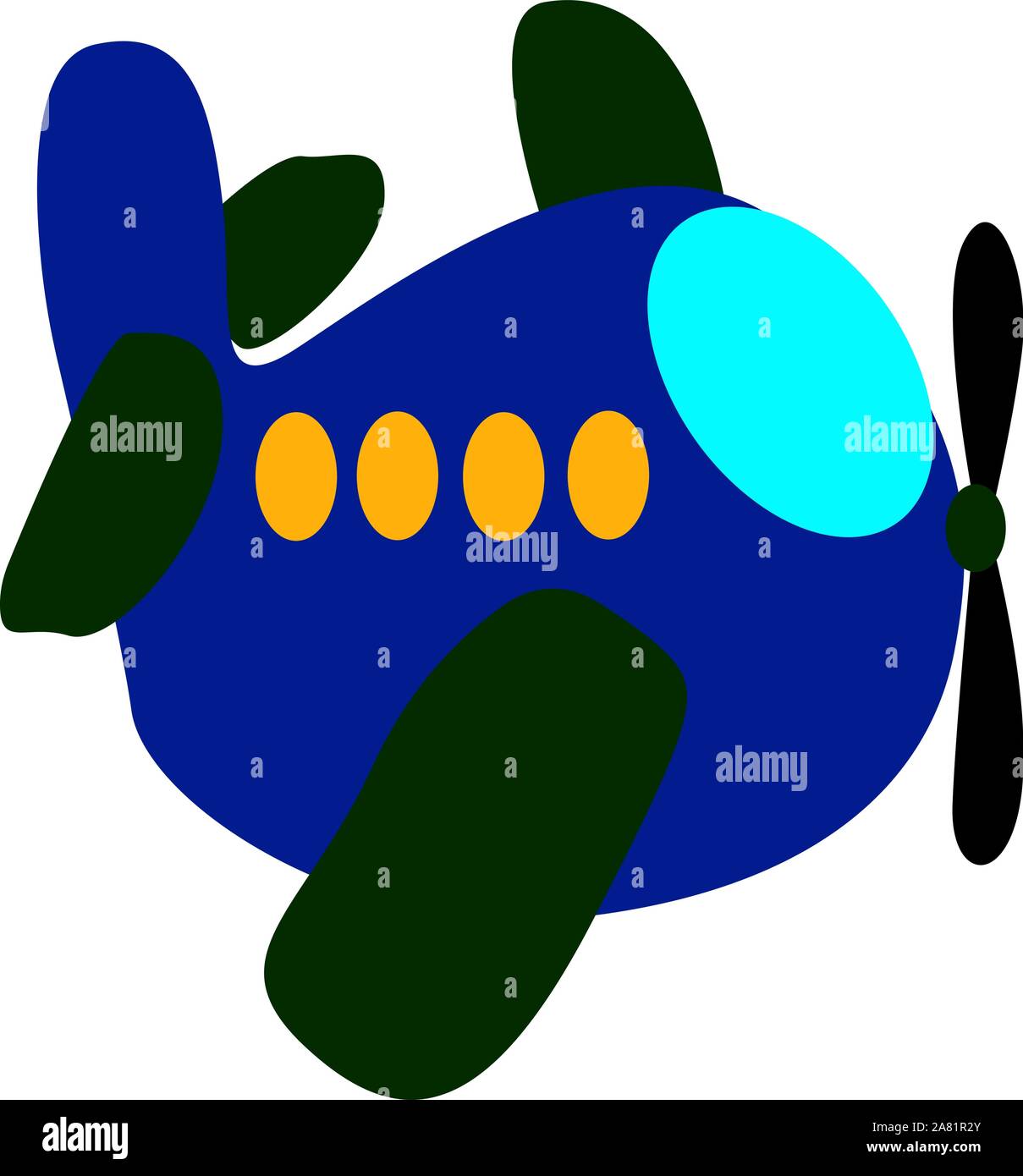 Blue plane, illustration, vector on white background Stock Vector Image ...