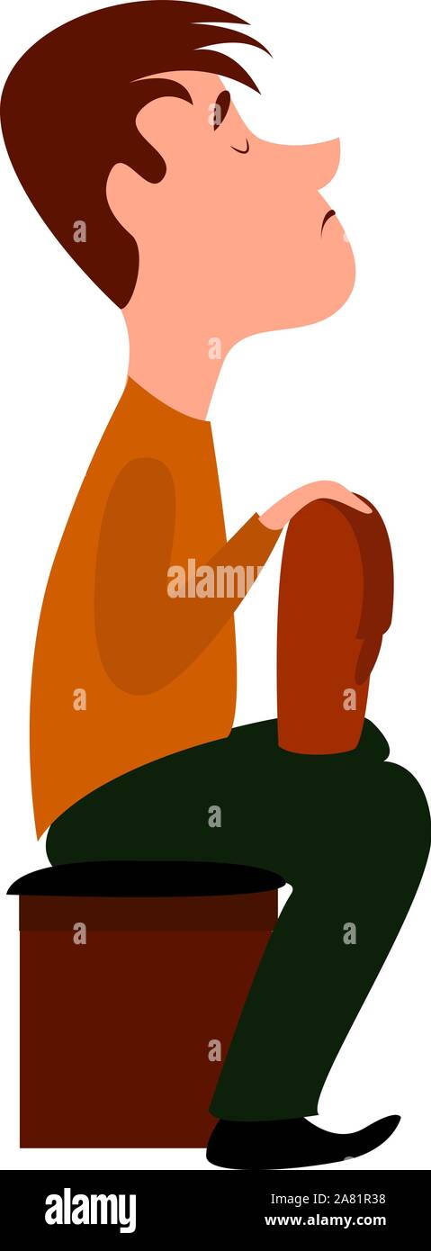 Young man, illustration, vector on white background Stock Vector Image ...